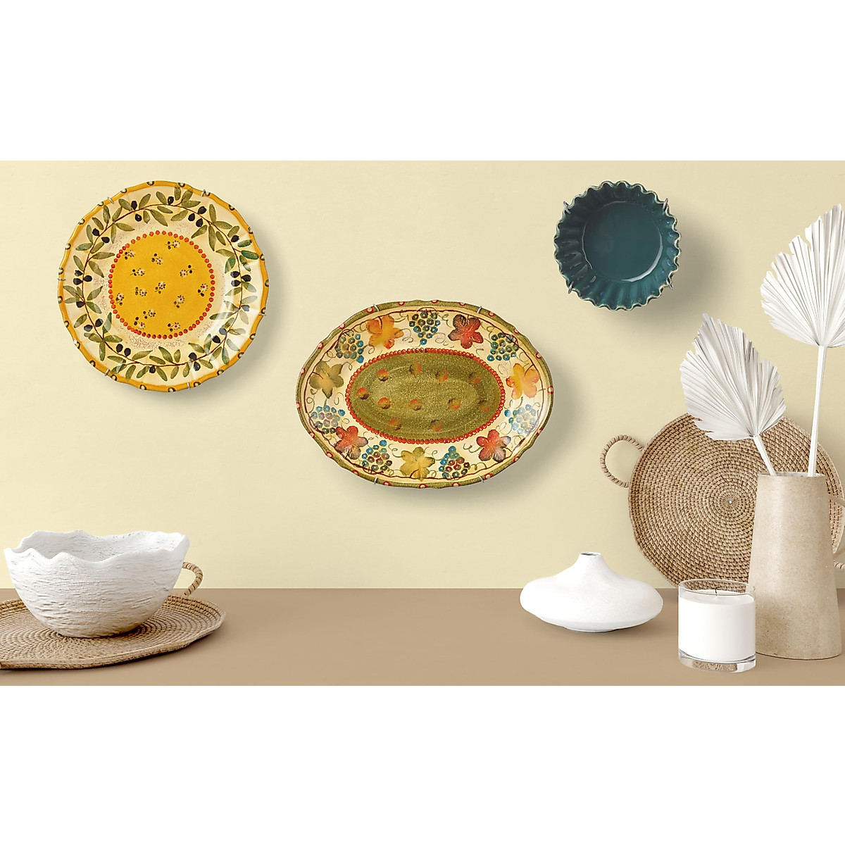 Display Buddie 3-Pak Extra-Large Adjustable Plate Hanger for Plates, Platters, Bowls & Oval, Square, Rectangular Objects up to 18"-24" Diameter and up to 10 lbs…