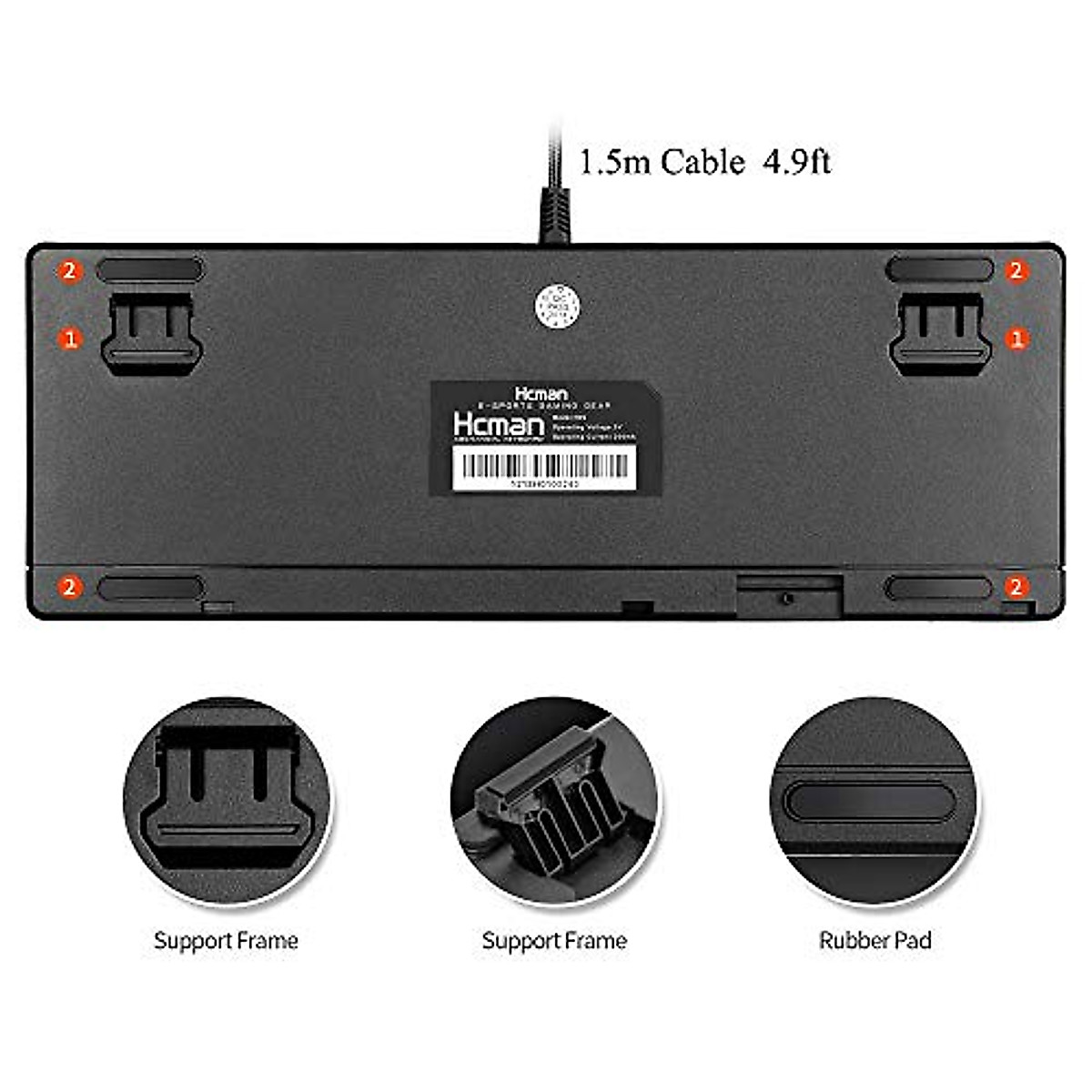 Hcman Mechanical Keyboard Blue Switches,21 LED Backlit Modes Gaming Keyboard,Metal Plate 100% Anti-ghosting for Computer PC & Mac Gamers (Silver)