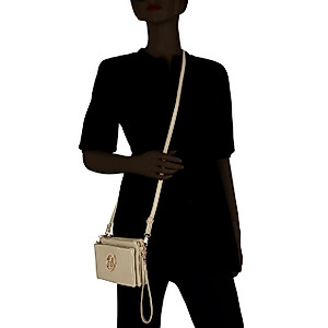 Mia K Collection Crossbody Bags for Women Handbag, PU Leather Crossover, Small Shoulder Side Wallet Gold