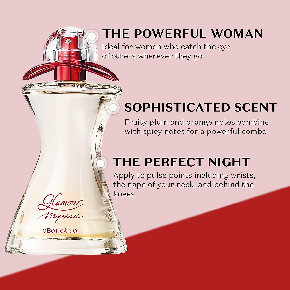 O Boticário Glamour Myriad Eau de Toilette | Long-Lasting, Floral and Woody Fragrance Perfume for Women, 2.5 Ounce