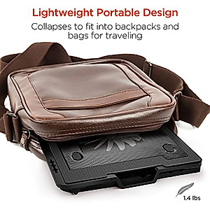 Laptop Cooling Pad Stand Built-in Quiet Fans, USB Ports, Adjustable Heights Ergonomic Comfortability Notebook Riser All Laptops MacBook Pro Air & More