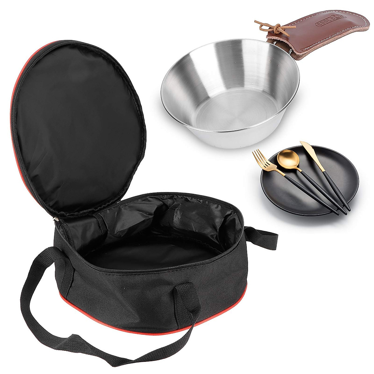 Dishes Storage Bag, China Storage Chest Round Crockery Storage Bag Plate Protectors Travel Bag Large Camping Tableware Dinnerware Bag Cupboard Storage Bag