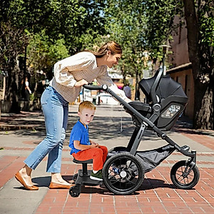 2024 New-Universal Stroller Board Buggy Board with Detachable Seat, 2in1 Sit and Stand Stroller Glider Board for Most Strollers, Holds Children Up to 55 LBs City Mini Stroller Standing Board (Blue)