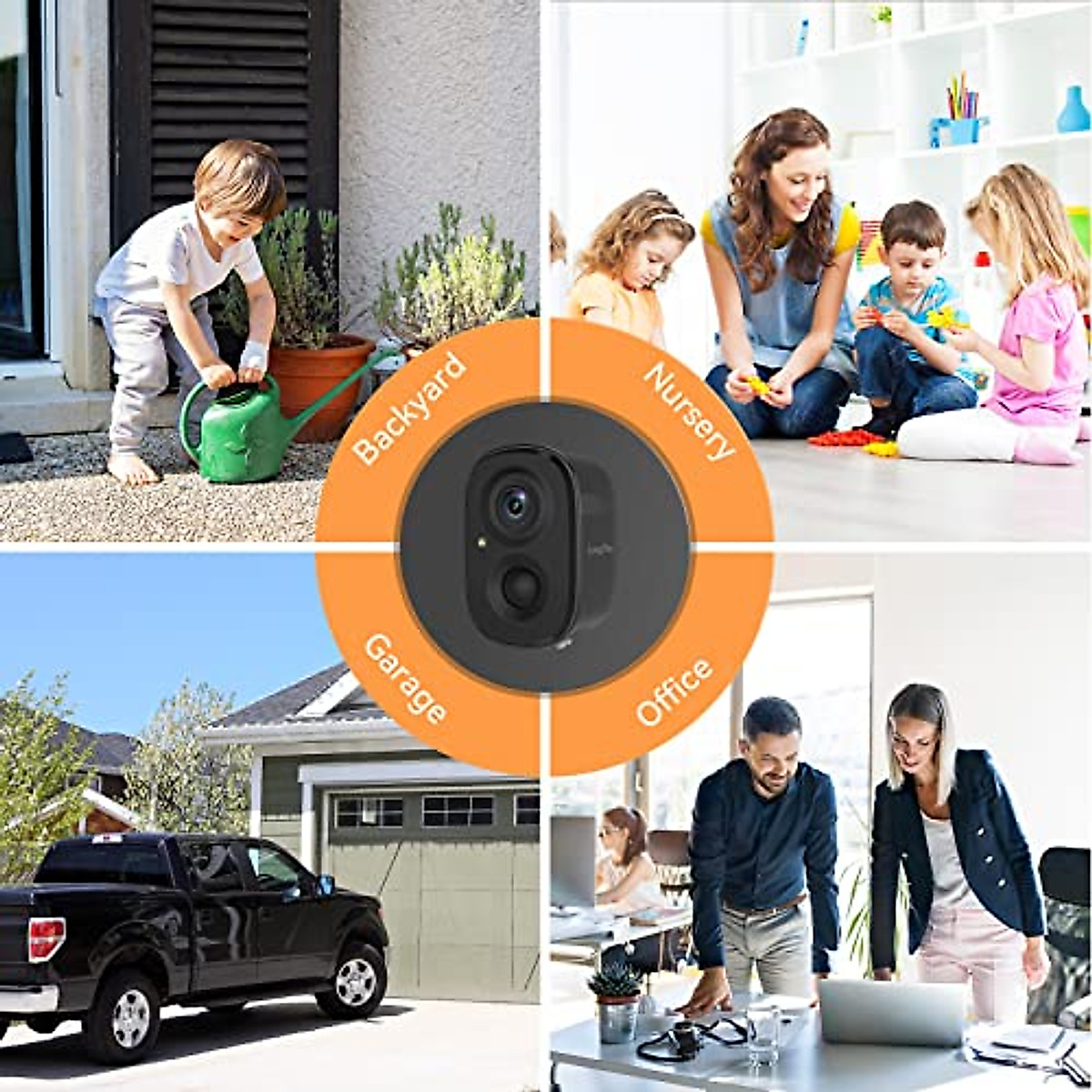 LongPlus 2 Pack Wireless Outdoor Security Camera,Battery Powered Wireless Security Camera for Home Security, Wireless WiFi Camera with AI Detection, Color Night Vision,Spotlight,2 Way Audio,Only2.4Ghz