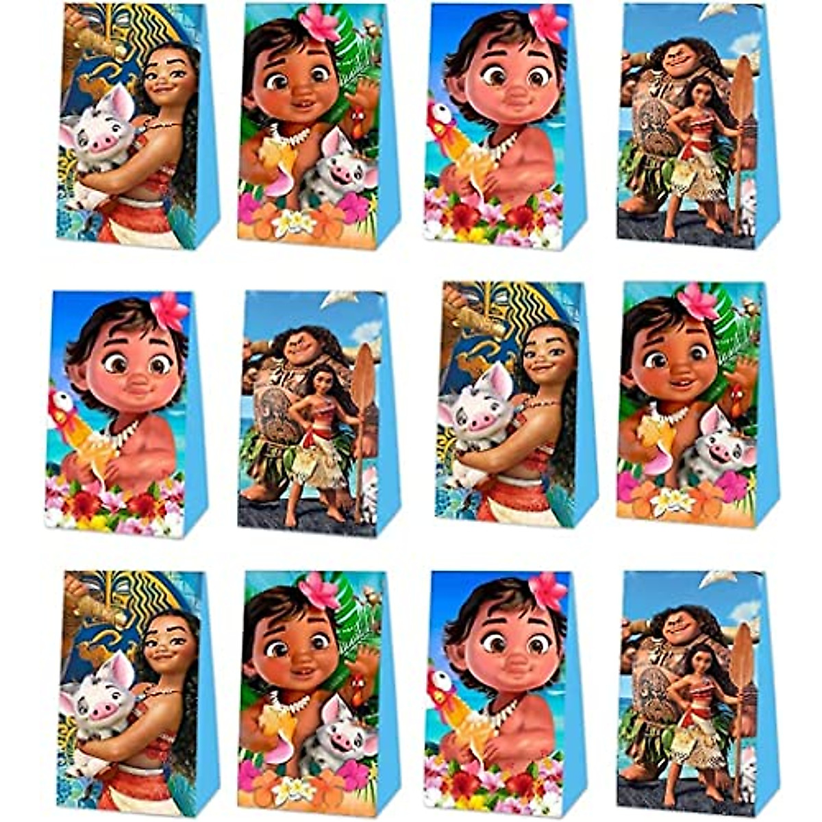 OU GUAN Moana Party Gift Bags Candy Bags Moana Party Supplies Moana Birthday Party Decoration (Pack of 18)