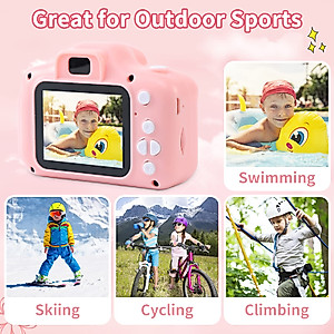 FKATEEN Kids Camera Underwater Waterproof Digital Camera for Kids 2 Inch IPS Screen 1080P HD Kids Video Action Camera for 3 4 5 6 7 8 9 10 Year Old Girls Boys Thanksgiving Christmas Birthday Gift