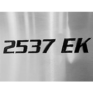 Boat & PWC Registration Number Set (16pcs) Black Center/Chrome Outline Domed (Sport Series)