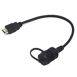 Kework 0.3 Meter HDMI Version 2.0 Mount Cable, HDMI Male to Female Flush Panel Mount Extension HD Cord for Car Truck Boat Motorcycle Dashboard, 4K2K & 60 HZ (HDMI Mount)