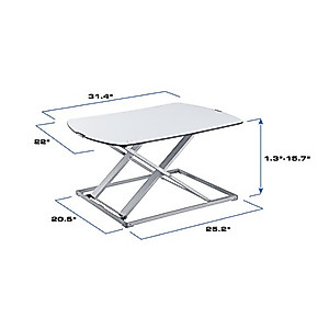 Star Ergonomics Ultra Slim Compact Standing Desk, White (SE03M1WW)