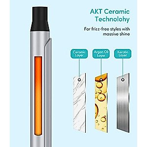 Terviiix 3/4'' Small Curling Iron for Defined Tight Curls, Ceramic Curling Wand Iron for Short to Medium Hair with Keratin & Argan Oil Infused, Digital Display, Long-Lasting, Dual Voltage, with Clamp