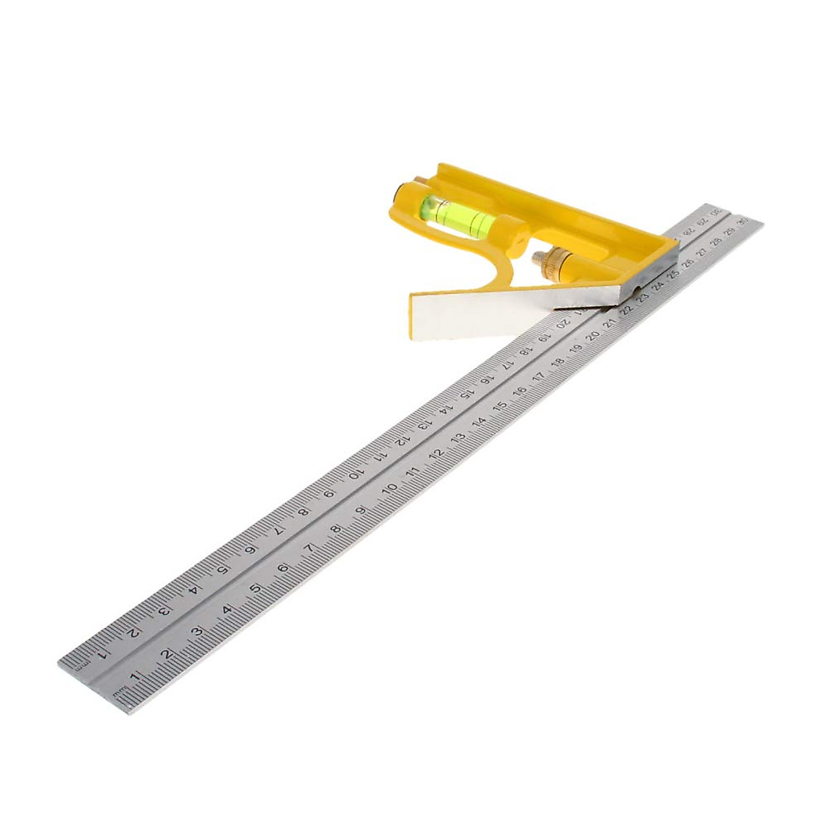 Utoolmart 300mm Yellow Base Stainless Steel Framing Square Right Angle Ruler Thicken Try Square Ruler Tools for Carpenter Engineer 1 Pcs