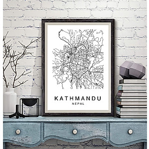 Custom Map Poster Personalized Map Print City Map Wall Art Decor Black and White Sizes Available