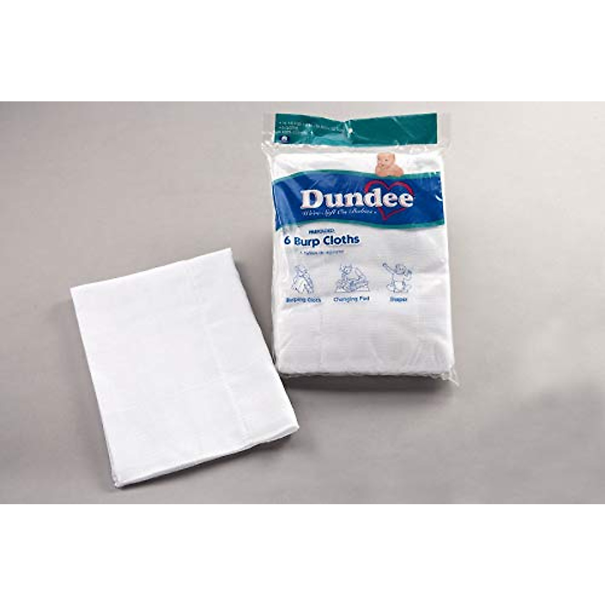 Dundee Burp Cloths/Diapers, White , 14.5x20.5 Inch (Pack of 6)