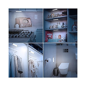 JACKYLED Closet Lights Battery Operated, 3 Pack Under Cabinet Motion Sensor Light Indoor, Stick-on Night Lights for Kitchen, Closet, Pantry (Battery NOT Included)