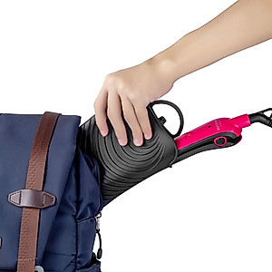 ZAXOP Silicone Heat Resistant Holder Mat Pouch for Flat Iron,Curling Iron,Hot Hair Tools(Black)