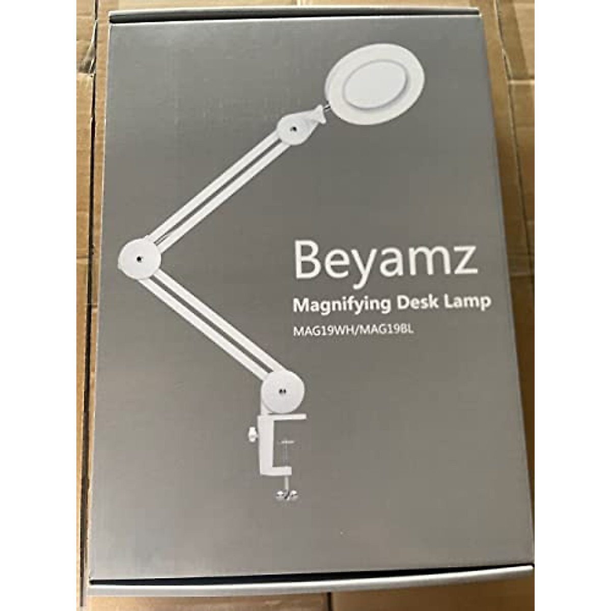 Magnifying Glass with Light and Clamp, Magnifying Lamp with 4.2'' 5X Real Glass Magnifier, 3-Color Dimmable LED Light, Premium Swing Arm Hands Free for Estheticians Crafts Hobbies Arts