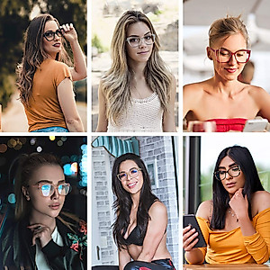 MEETSUN Blue Light Blocking Glasses for Women Anti Eyestrain Filter Blue Ray Computer Game Glasse&UV/Reduce Glare Lens (Black Frame)