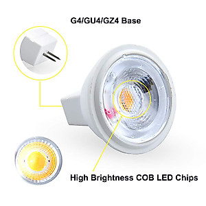 Lustaled 3W MR11 GU4.0 LED Light Bulbs 12V G4/GU4/GZ4 Bi-Pin Base LED Spotlight Lamp 35W Halogen Bulbs Equivalent Warm White 3000K for Landscape Accent Recessed Track Lighting (4-Pack)…