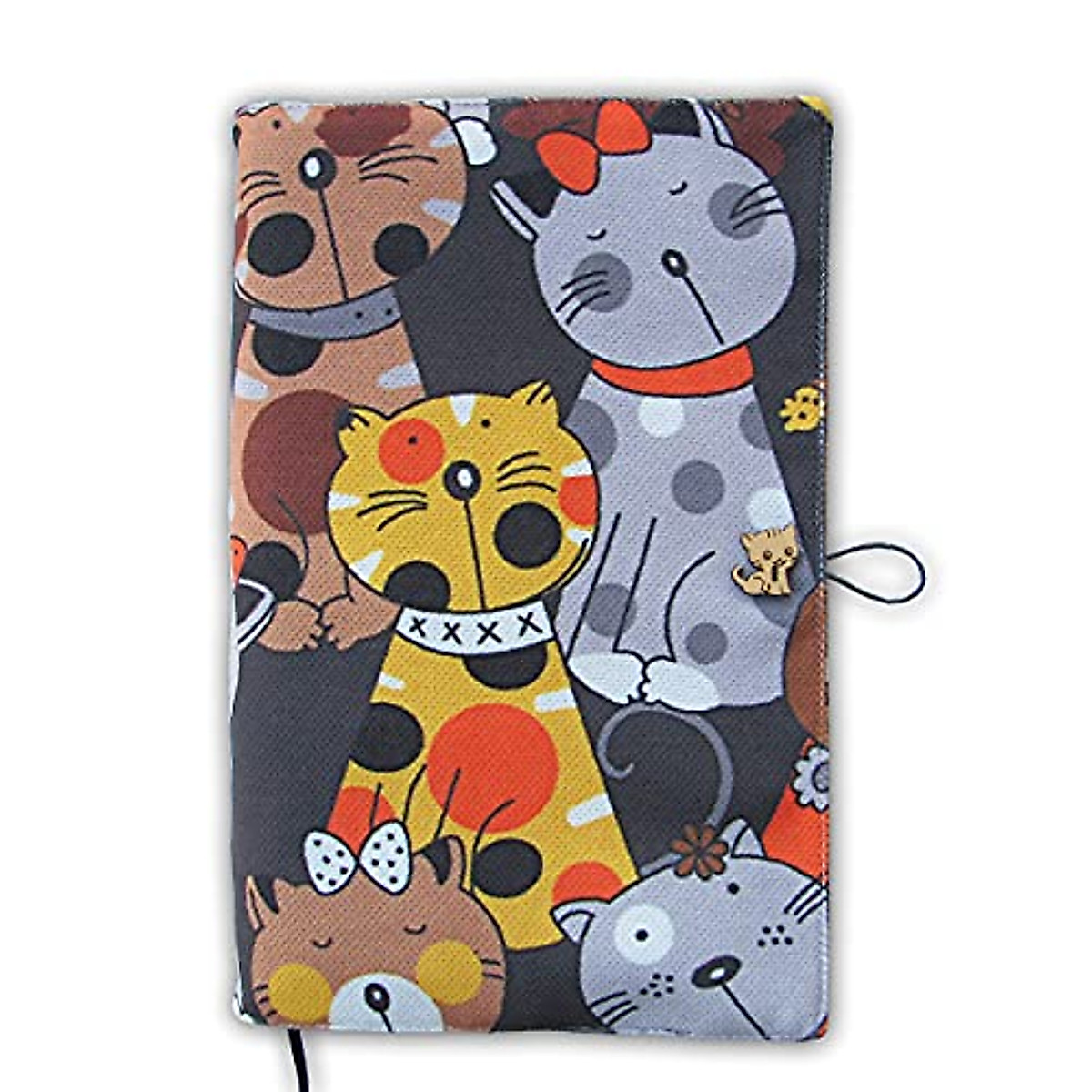 Fabric Book Sleeve Cover, Washable Novel Protector - Cats Design, Padded Book Protector for Adult, Planner Book Case, Hard Books Covers for Paperback 5.5 x 8.2 x 1.6 (Cats)