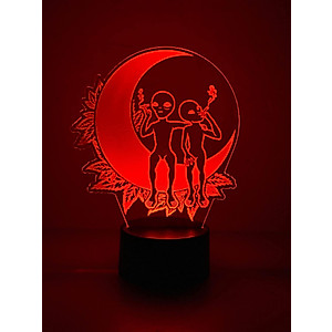 Yooce 420 Leaf 3D LED Table Lamp Night Light Optical Visual Illusion Home Decor Lighting