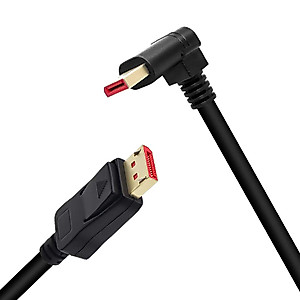 ALYYDBG Right Angle Displayport 1.4 Cable, Male to Male Corner DP 1.4 Cable Support 8K/60Hz, 4K@144Hz for DP Interface. 6FT/1.8M