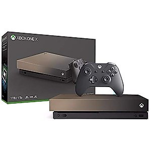 Microsoft Xbox One X Gold Rush Limited Edition 1TB Console with Wireless Controller - Xbox One X Enhanced, Native 4K Gaming, Ultra HDR
