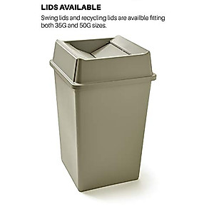 Rubbermaid Commercial Products Untouchable Square Swing Lid for 35G & 50G Containers, Beige (FG266400BEIG)