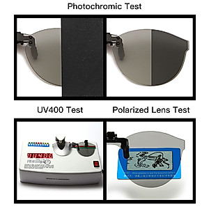 YAMEIZE Polarized Clip-on Sunglasses Anti-Glare UV400 Protection Flip Up Rimless Lens for Prescription Glasses (Dark Green)