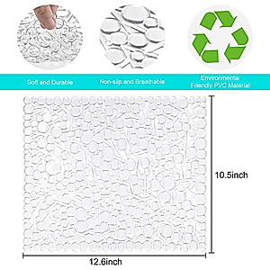 Coopay 2 Pack Kitchen Sink Mat Plastic Sink Protect Mat PVC Eco-friendly Kitchen Adjustable Stainless steel/Porcelain Dish Drying Pad Sink Protector for Bottom of Kitchen Sink, 12.6” x 10.5” (Clear)