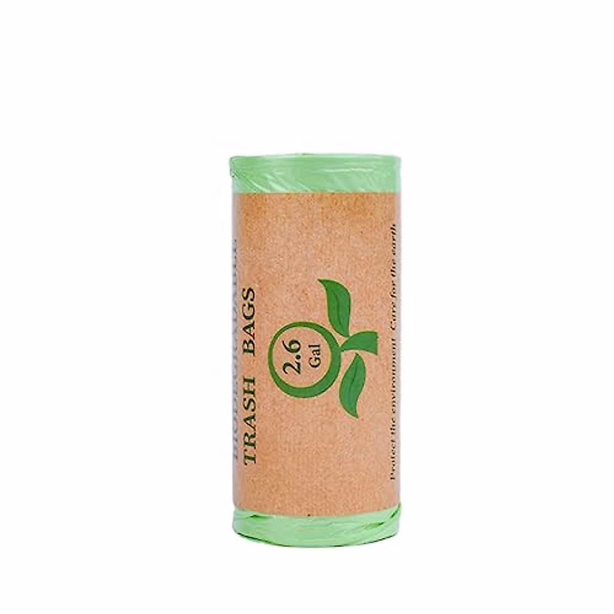 Biodegradable Extra Thick Rubbish Bags, Recyclable and Compostable Bin Liners for Kitchen Bathroom Office Car Pet (Green（2.6 gallon 2 rolls of 60 pcs）)