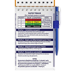 Swiss Safe EMT Vital Waterproof Notebook, 140 Pages/Notepad and Pens, for Emergency First Responders, 3 Pack