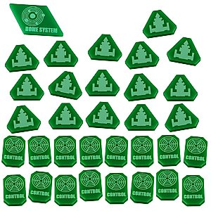Command & Control Token Set | Compatible with Twilight Imperium 4th Edition | Set of 33 (Green)