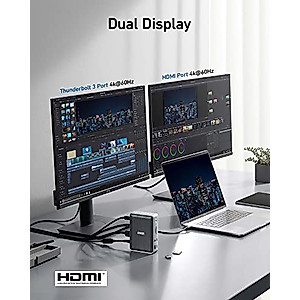 Anker 577 Docking Station (13-in-1, Thunderbolt 3) 85W Charging for Laptop, 18W for Phones, 4K Dual Display, 10 Gbps USB-C Data, Ethernet, Audio, SD 4.0