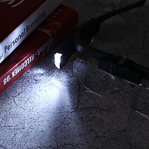 YOCTOSUN Rechargeable Head Magnifier Glasses, Hands Free Head Mount Magnifier with 3 Detachable Lenses and 2 LED Lights, Great Magnifying Glasses for Hobby and Crafts