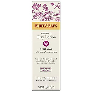 Burt's Bees Sunscreen Moisturizer for Face, SPF 30 Retinol Alternative Facial Lotion for Anti-Aging Skincare & Daytime Protection,1.8 Ounce (Packaging May Vary)