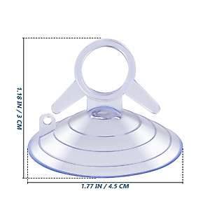 Balacoo 12 Pcs 45mm Clear Plastic Suction Cups with Loops for Glass Windows Windshield Tile Kitchen Bathroom Mirror Shower Wall Terrarium Car Window
