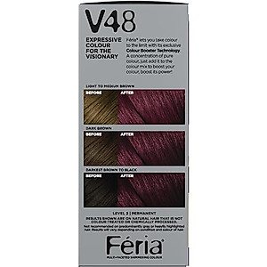 L'Oreal Paris Feria Multi-Faceted Shimmering Permanent Hair Color Hair Dye, V48 Violet Vixen (Intense Medium Violet)