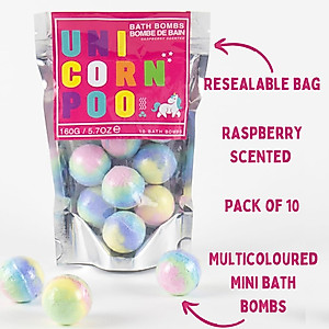 Gift Republic Unicorn Poo Bath Bombs Raspberry Scented Mini Colourful Bath Bombs for Kids Fun Bathtime Fizzies Pampering Gift Set