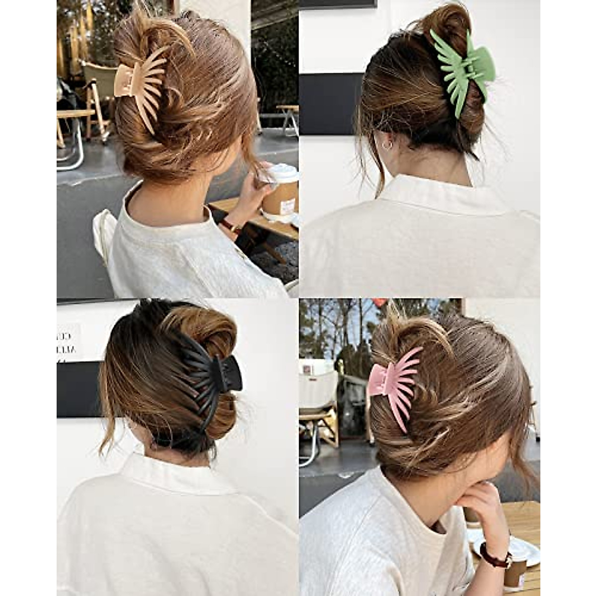 Hair Clips for Women - OPAUL Matte Nonslip Large Hair Claw Clips for Thick and Thin Hair, 4.7 Inch Strong Hold Big Hair Clips Fashion Hair Styling Accessories Christmas Gifts for Women Girls (4 Pack)