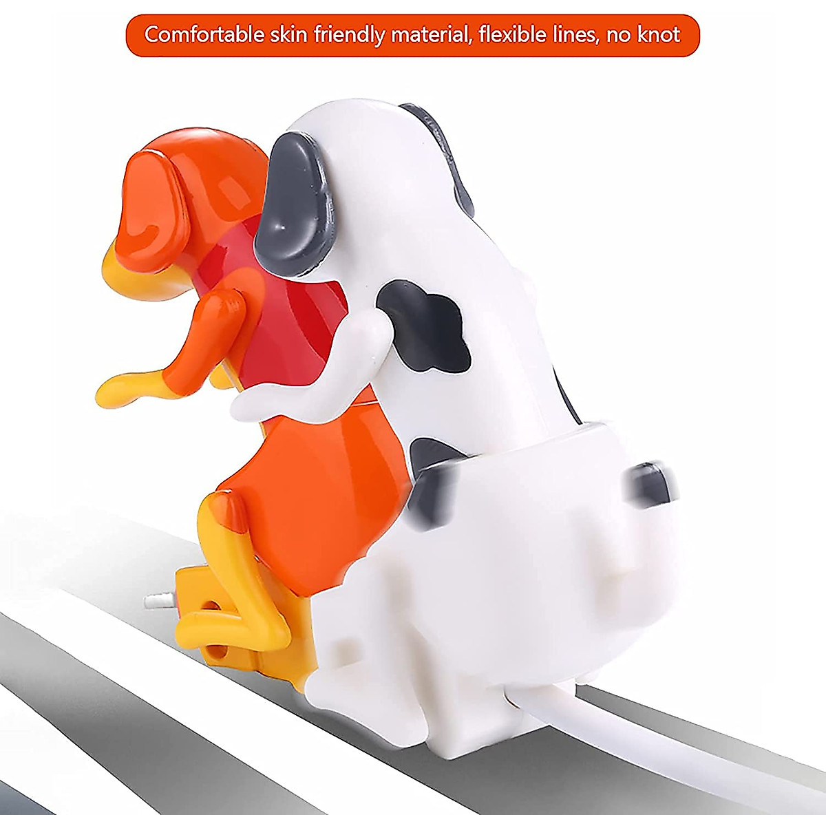 TSWDDLA Funny Humping Dog Fast Charger Cable,Portable Stray Dog Charging Cable,Dog Toy Smartphone USB Cable Charger,for iPhone Android Type-C Various Models Phones. (White, Type-C).