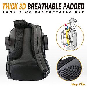 Hap Tim Multi-function Large Baby Diaper Bag Backpack with Stroller Straps, Insulated Bottle Pockets, Changing Pad (Dark Gray-5284)