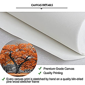 7 Panel Xlarge Tree Wall Art Decor Tree of Life Canvas Prints Natural Landscape Painting Picture Contemporary Framed Artwork for Kitchen Chic Decor Living Room(Orange)