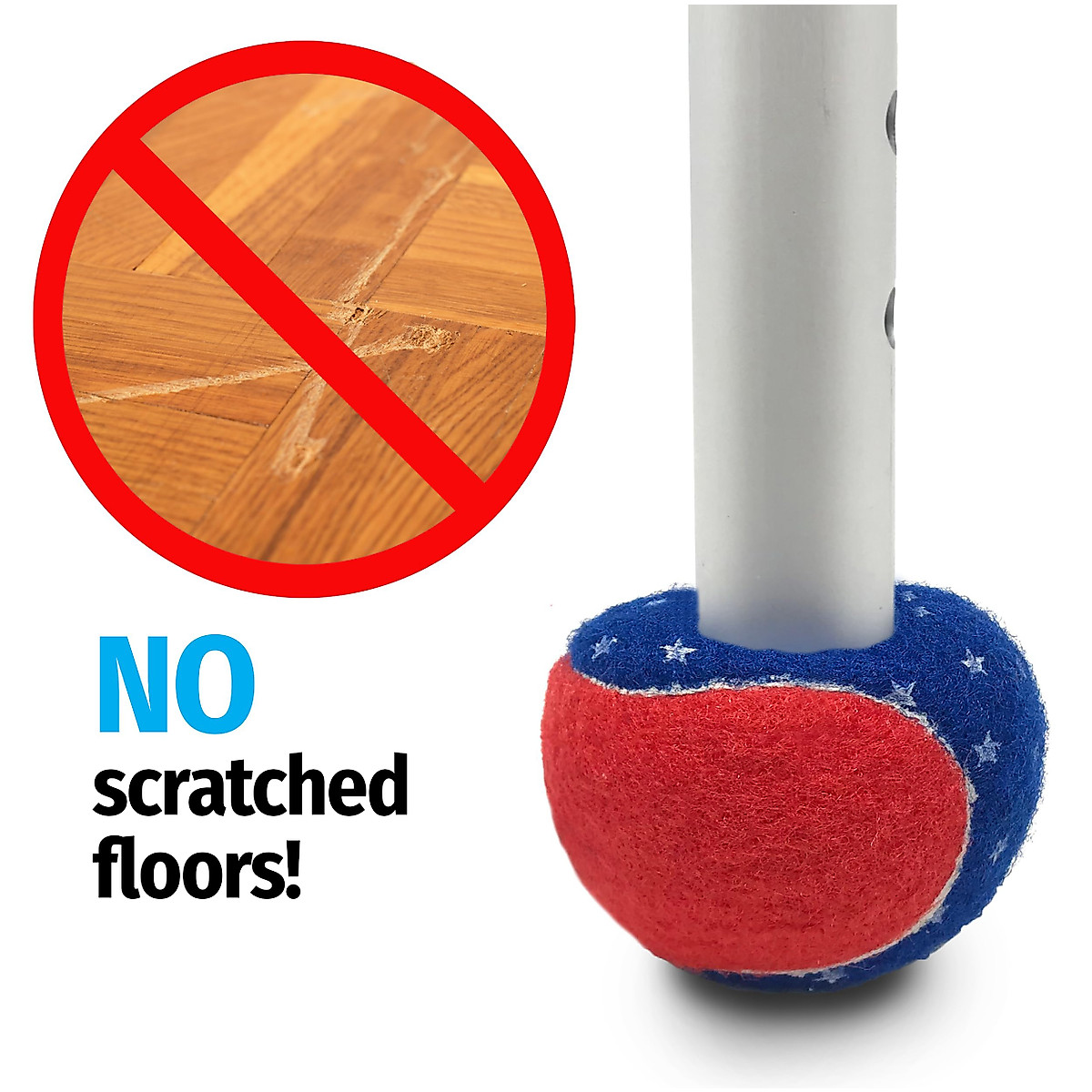 Top Glides Precut Walker Tennis Ball Glides - Patriotic - 2 Pairs