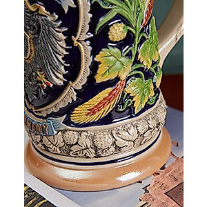 HAUCOZE Beer Stein Mug German Eagle Drinking Stanley Viking Tankard with Petwer Lid for Birthday Gifts Men Father Husband 0.8 Liter