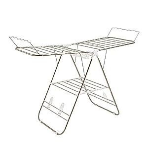 Clothes Drying Rack – Folding Indoor/Outdoor Portable Dryer for Clothing and Towels – Collapsible Laundry Clothes Stand by Everyday Home (Silver)