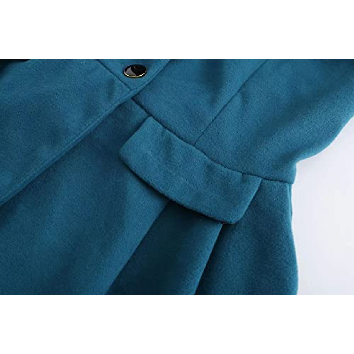 PLAZRU Double Breasted Faux Fur Collar Jacket Lapel Pea Coats for Women Winter Long Trench Coat with Belt Elegant Swing Coat