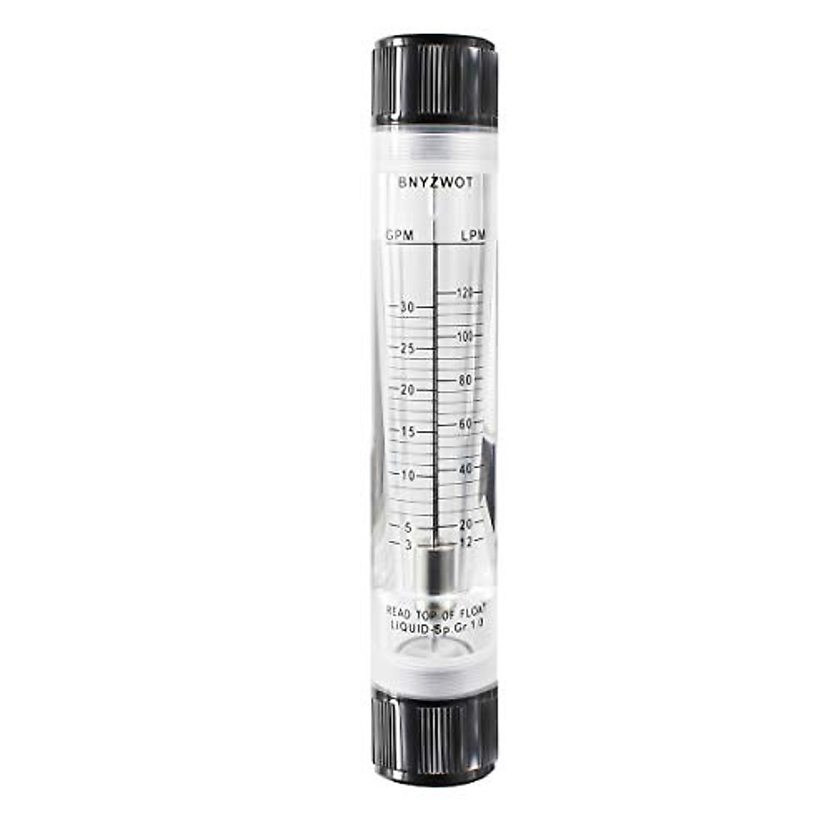 BNYZWOT Inline Clear Acrylic Water Flowmeter 1PT Dia Threads G-25 3-30 GPM 12-120 LPM