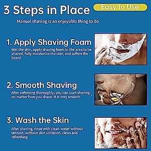 Razor Blades Refills, Razor Blades, Manual Blades Refills, Mens Razor Blade Refills with Dual Lubrication, Stainless Steel Blades for Sensitive Skin