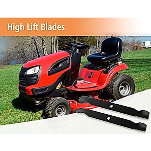 budrash 532138971 Mower Blades for Craftsman/Hus qvarna/Poulan 42" Lawn Tractor, 138498 High Lift Blades for Craftsman LT1000 DYT4000, Hus qvarna YTH18542, Replace 127843 531307224, 2 Pack