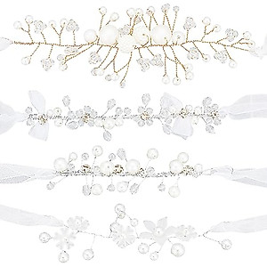 WEBEEDY 4 Pcs Wrist Corsage Wedding Bridal Bridesmaid Hand Flower Wristlet Bracelet for Wedding Decorations Prom